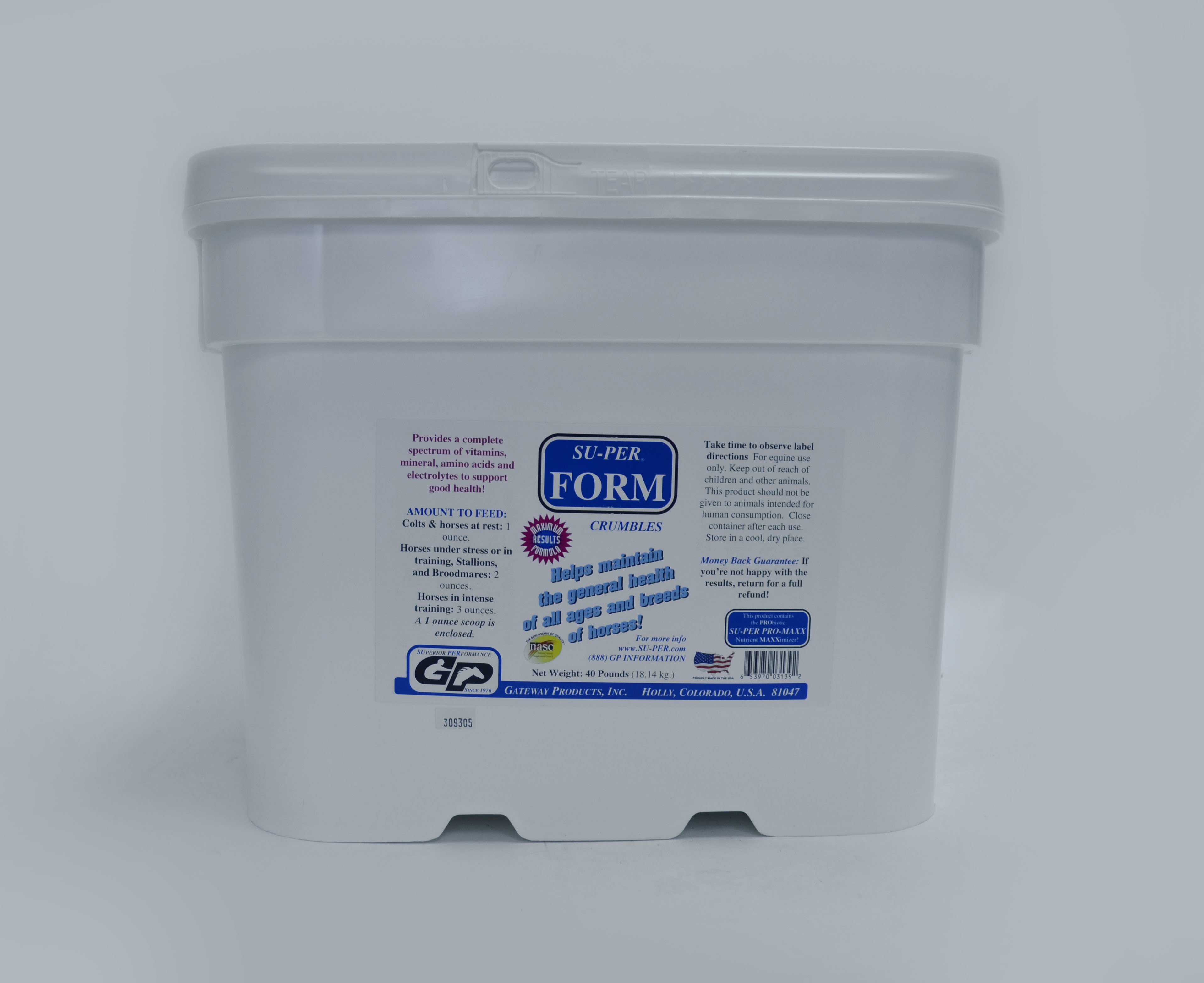 Super Form-pellet : 40 lb – Haddad Racing Supplies Inc